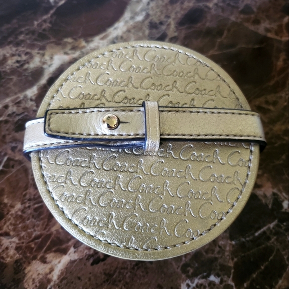 Coach | Dining | Coach Metallic Gold Coaster Set 8 Guc | Poshmark
